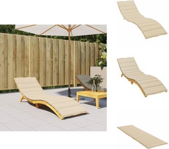 vidaXL Coussin de chaise longue beige 200x60x3 cm tissu oxford - Coussin De Chaise Longue - Coussin Dext&eacute;rieur - Coussin D&eacute;coratif - Tissus Oxford