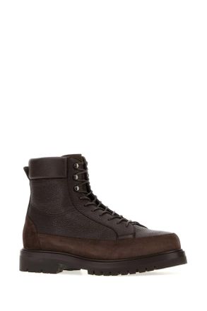 Brunello Cucinelli Mens Brown Leather And Suede Ankle Boots Col80 Stivali