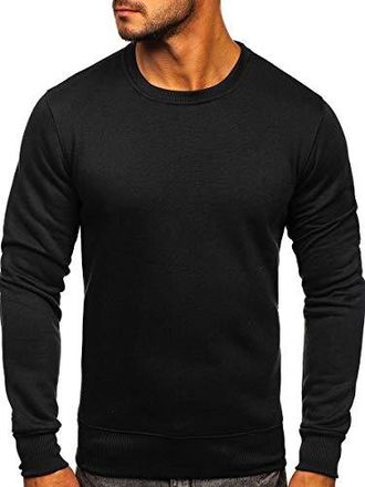 BOLF Homme Sweat-Shirt Sweat Manches Longues Temps Libre Sport Fitness Outdoor Basic Casual Style 2001 Noir M [1A1]