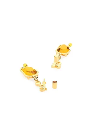 Palm Angels Amber Crystal Drop Earrings - Yellow