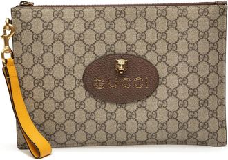 Gucci Clutches - GG Supreme Neo Vintage Clutch - Gr. unisize - in Braun - f&uuml;r Damen