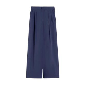 Max Mara Femme, Pantalons, Bleu, Taille: 36 FR Wide Leg Pantalons