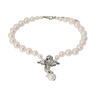 Vivienne Westwood Collier Perles Putti Large - Femme - Accessoires - Blanc - Taille: ONE Size