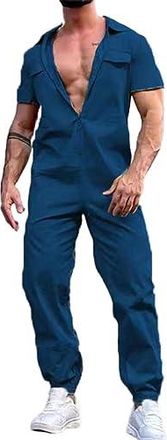 Generic Combinaison de travail d&eacute;contract&eacute;e &agrave; fermeture &eacute;clair pour homme, bleu marine, 3XL