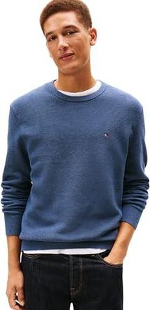 Tommy Hilfiger Essential Structure Crew Neck Mw0Mw36347 Pull-Over, Blue (Aegean Sea), S Homme