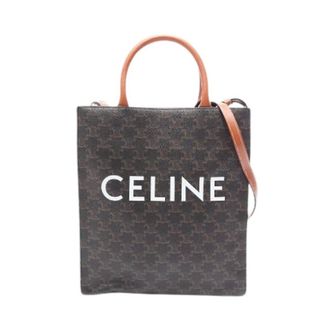 Celine Pre-owned Small Vertical Cabas Triomphe PVC Coated Canvas 2way Tote Bag - Femme - Pre-owned - Brun - Taille: ONE Size
