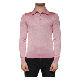 Dolce & Gabbana Lang&auml;rmliges Polohemd - - Tops - Herren - Rosa - XS