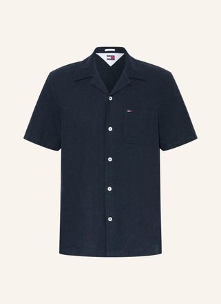 Tommy Jeans Resorthemd Comfort Fit Mit Leinen blau