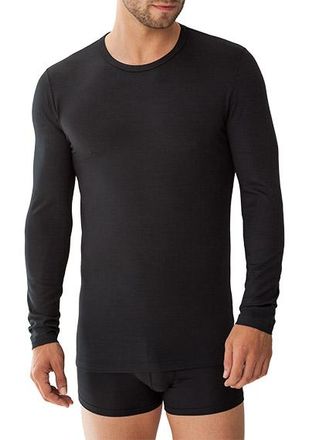 Zimmerli Herren Longsleeve schwarz Viskose/Modal unifarben