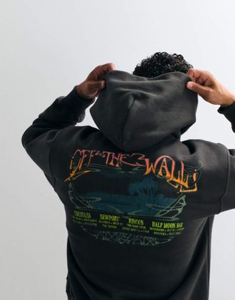 Vans Jetty Sets Pullover-Hoodie mit R&uuml;ckendruck in Schwarz