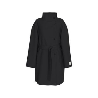 Calvin Klein Manteau droit &agrave; col montant en laine m&eacute;lang&eacute;e