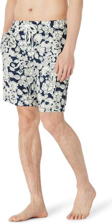 Amazon Essentials Herren-Badehose, schnelltrocknend, 22,9 cm, Marineblau mit folkloristischem Blumenmuster, Größe XL