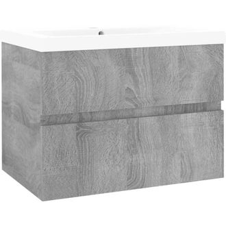 vidaXL Vidaxl - Meuble lavabo avec bassin intégré Sonoma gris Bois dingénierie