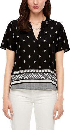 s.Oliver Damen 120.10.005.10.100.2038011 Bluse, Black AOP, 32