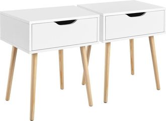Yaheetech Lot de 2 Tables de Chevet Scandinaves Tables de Nuit Tables dAppoint avec Tiroir Table de Lit pour Salon Couloir Chambre Bureau Moderne Brun Clair