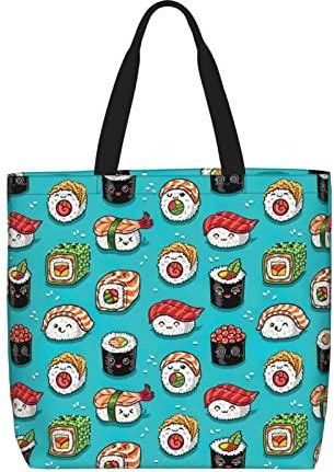 Generic Sac Fourre-Tout Sushi Et Sashimi Sac De Shopping Lavables R&eacute;utilisable Sacs &Agrave; Main, Pour Shopping, &Eacute;cole, Burea, Voyage