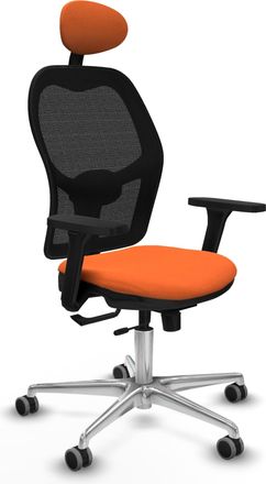 Piqueras y Crespo Ergonomischer 24-Stunden-Stuhl mit 3D-Armen, h&ouml;henverstellbare Lendenwirbelst&uuml;tze und festes Kopfteil, ausgestattet mit Syncro/Traslack und injizierte