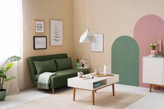 Mørteens home24 Schlafsofa Grün Cordstoff Eldrid 141 x 81 x 90cm Skandi