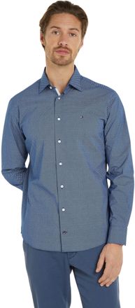 Tommy Hilfiger Herren Hemd Langarm, Blau (Anchor Blue / Optic White), 44