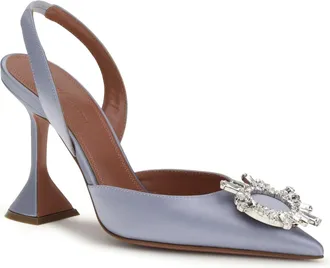 Amina Muaddi Begum Slingback Heel - Purple