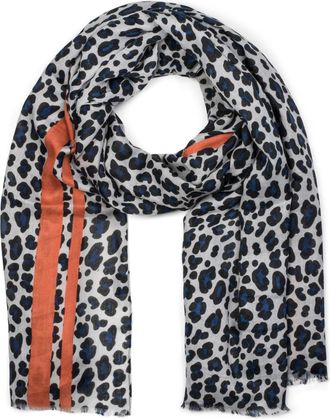 styleBREAKER Schal Weicher Schal mit Leoparden Print und Streifen