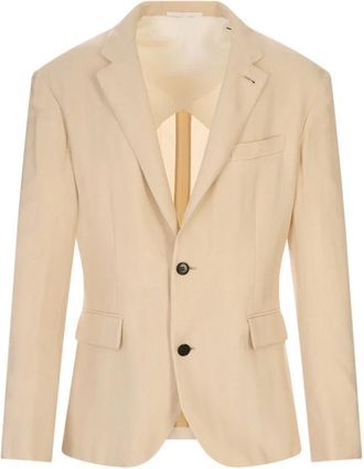 Lanvin Homme, Vestes, Beige, Taille: XS Veste &agrave; Col Officier