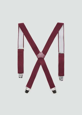 Mango Bretelles &eacute;lastiques r&eacute;glables d&eacute;tails cuir bordeaux - Homme - Taille unique - MANGO MAN