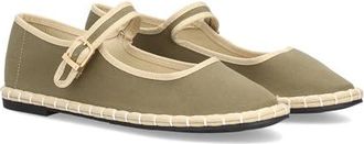 Shoes & Blues Ballerines plates pour femme, design imprim&eacute; uni avec passepoil en contraste, semelle souple et fermeture &agrave; boucle. Id&eacute;al pour le quotidien en mi-sais