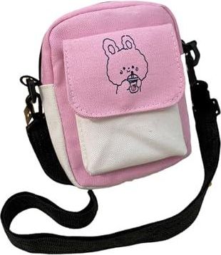 Generic GaRa Sac &agrave; bandouli&egrave;re en toile, rose