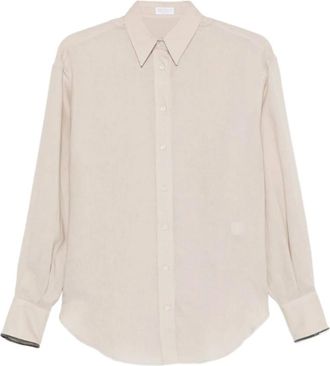 Brunello Cucinelli Femme, Blouses et Chemises, Beige, Taille: 42 FR Ma698Mq906C4664 Shirt