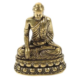 Cabilock Messing Buddha Statue Sakyamuni Retro Design Kippsichere Zen Dekoration F&uuml;r Wohnzimmer Und B&uuml;ro Als Geschenk F&uuml;r Familie Und Freunde
