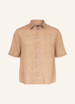 Frescobol Carioca Frescobol Carioca Kurzarm-Hemd Castro Relaxed Fit Aus Leinen braun