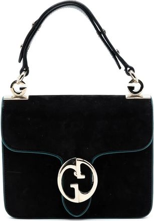 Gucci Crossbody Bags - Nubuck 1973 Flap Handbag - Gr. unisize - in Schwarz - f&uuml;r Damen