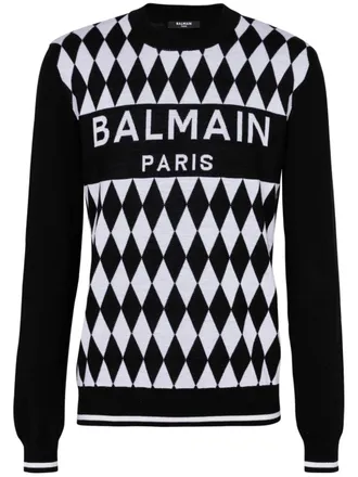 Balmain pull Diamond Balmain Paris en laine - Noir
