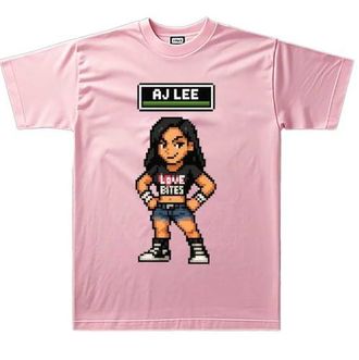 Generic AJ Lee Pic T-shirt unisexe décontracté à manches courtes pour lété 2025, rose, XXL