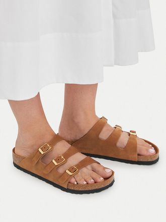Birkenstock Pantoletten Birkenstock Florida Fresh Tonal Footbed 1031867 Braun