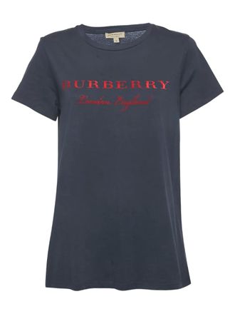 Burberry t-shirt &agrave; logo imprim&eacute; - Bleu