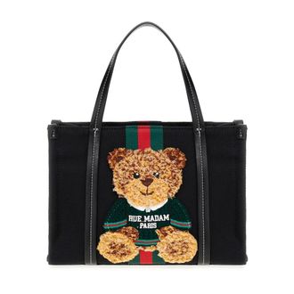 Rue Madam Teddy Mini Tote Tasche mit Tricolor - - Bags - Damen - Schwarzk - ONE SIZE