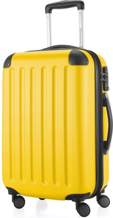 HAUPTSTADTKOFFER Spree - Kabinentrolley Handgepäck Hartschale mit Erweiterung, TSA, 4 Rollen, 55 cm, 42 Liter, Gelb