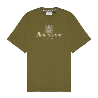 Aquascutum Homme, Tops, Vert, Taille: 2XL T-shirt Grand Logo