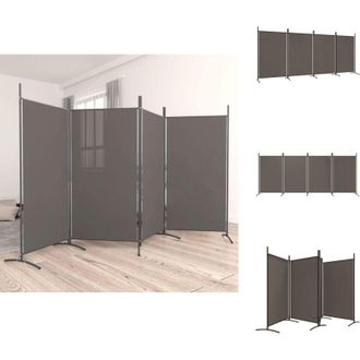 vidaXL 4-tlg. Paravent Anthrazit 346x180 cm Stoff - Paravent - Raumteiler - Trennwand - Wohnraumgestaltung - Privacy Screen
