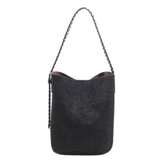 Generic Sac &agrave; bandouli&egrave;re simple en daim synth&eacute;tique pour femme et fille avec sangle r&eacute;glable, couleur unie, sac fourre-tout de grande capacit&eacute; pour voyage, s
