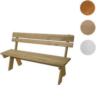 Mendler Mendler - Banc de jardin HWC-L66 - banc en bois Banc de parc - qualit&eacute; gastronomique - bois massif 148cm - blanc