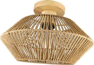 OSALADI Runde Deckenleuchte E27 Mit Seil Metall Korb Langlebig Und Lichtdurchl&auml;ssig Moderne H&auml;ngelampe F&uuml;r Wohnzimmer Esszimmer Und Schlafzimmer