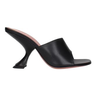 Amina Muaddi Femme, Chaussures, Noir, Taille: 39 EU Sandales à talons aiguilles en cuir noir