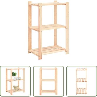 vidaXL Massivholzregal - Lagerregal mit 3 B&ouml;den 60&times;38&times;90 cm Kiefer Massivholz 150 kg