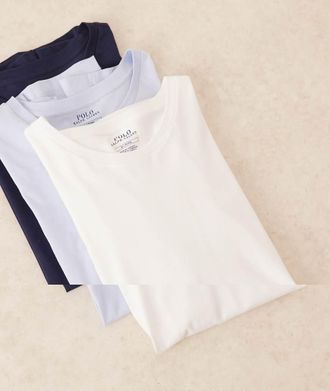 Polo Ralph Lauren 3er-Pack Lounge-T-Shirts in Marineblau/Weiß/Blau-Bunt