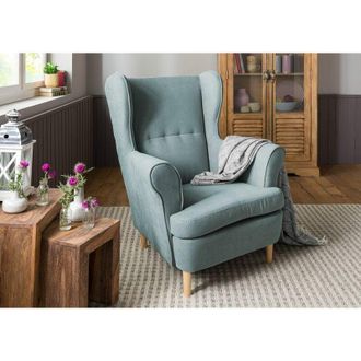 Massivmoebel24 Ohrensessel 71x74x105 petrol SCANDI 109