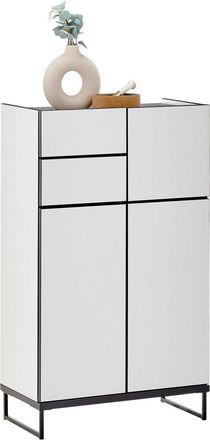 MID.YOU Mid.you Midischrank, Schwarz, Weiß, Holzwerkstoff, 2 Fächer, 2 Schubladen, 60x102x31 cm, Made in EU, stehend, Badezimmer, Badezimmerschränke