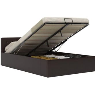 vidaXL Bett mit Bettkasten Hydraulisch Grau Kunstleder 140x200 cm vidaXL